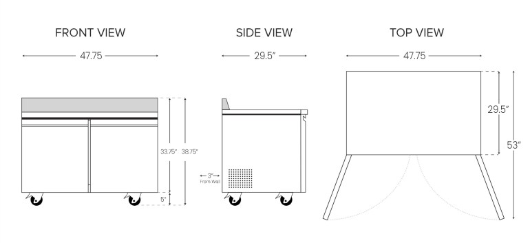48″ Worktop Freezer – Commercial Grade Freezer | MCK Equipment